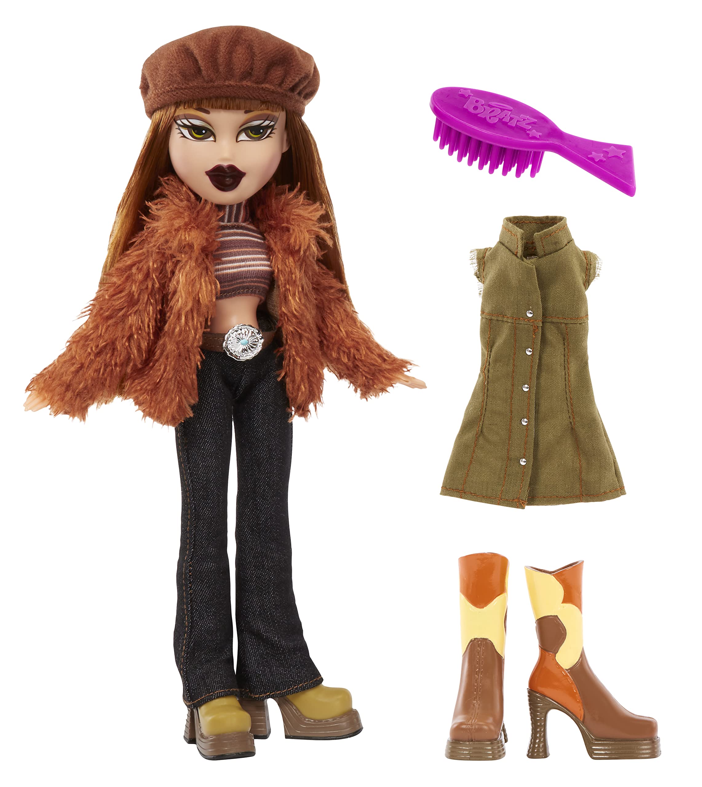 Bratz Original Fashion Doll Meygan with 2 Outfits and Poster (Pack of 1)