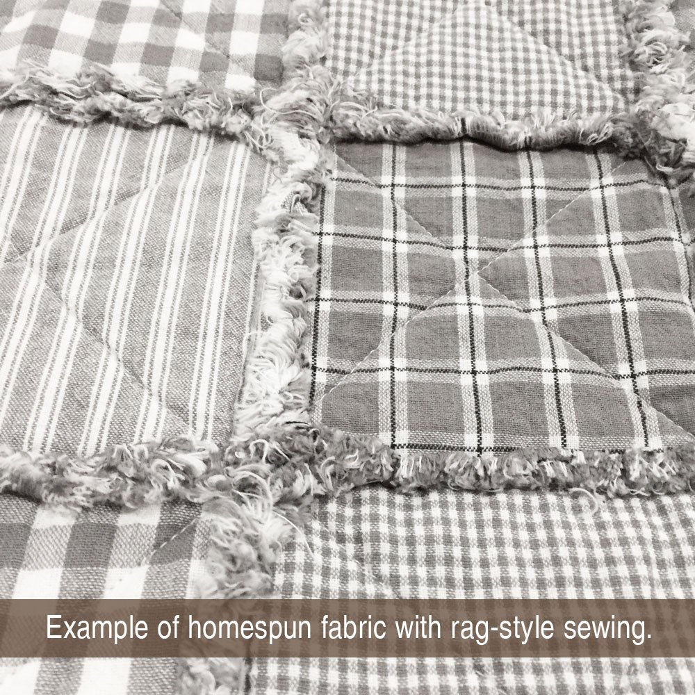 Magnolia Gray 6 Homespun Cotton Plaid Fabric by JCS - Sold by The Yard