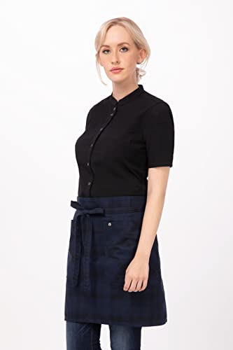 Chef Works Unisex Olympia Half Bistro Apron, Navy, One Size