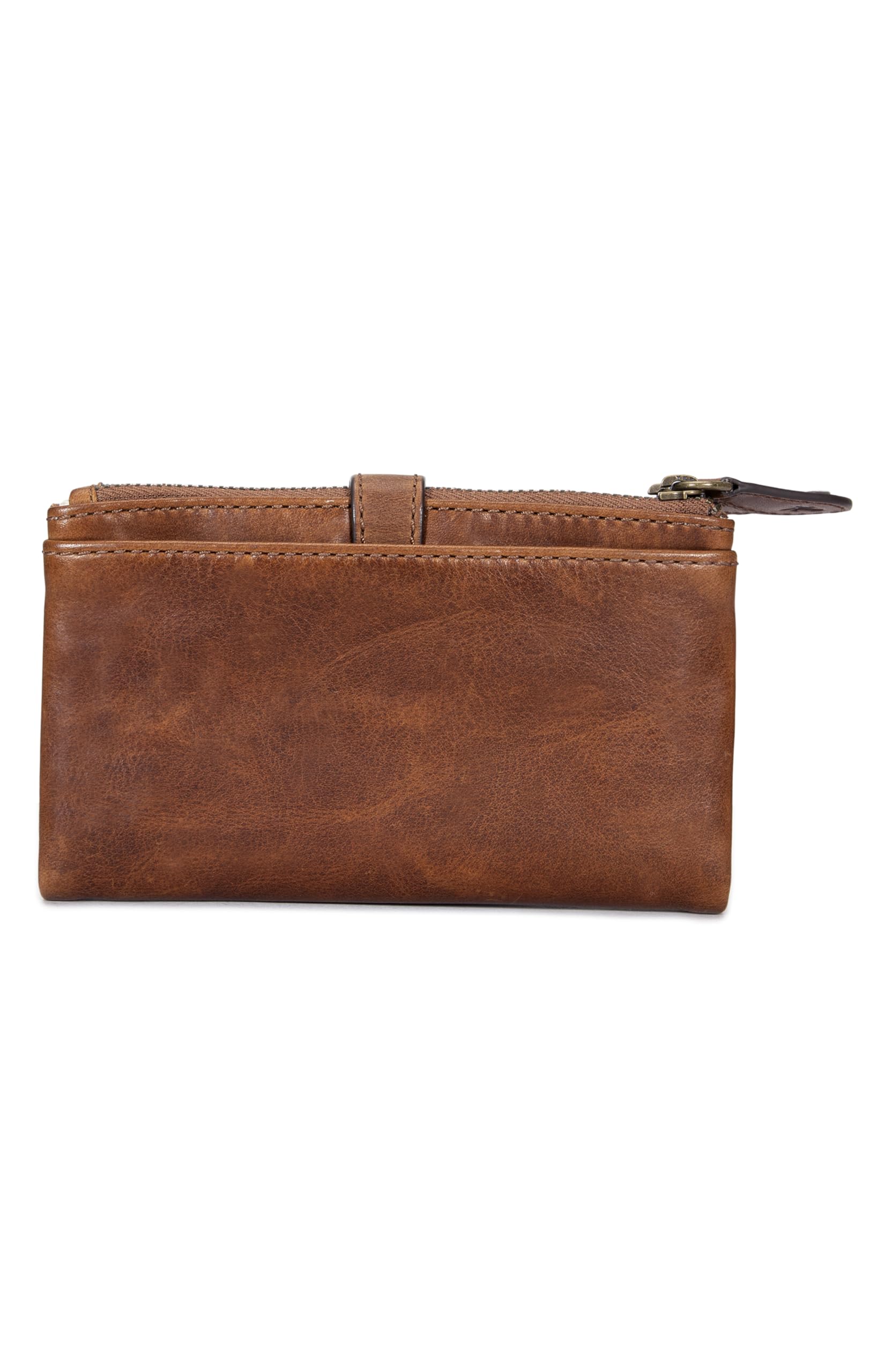 Frye Women's Melissa Double Zip Wallet, Cognac, One Size