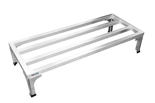 SHOPCraft Heavy Duty Aluminum Dunnage Rack, 20” X 48” X 7.5” Industrial Grade Aluminum Storage Rack, Commercial Food Service Storage Rack