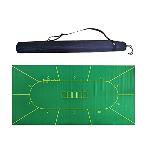 Craps and Roulette Table Felt Poker Tablecloth 1.8m Deluxe Suede Rubber Texas Pokers Tablecloth with Flower Pattern Casino Poker Set Board Game Mat Poker Accessory (Color : Green)