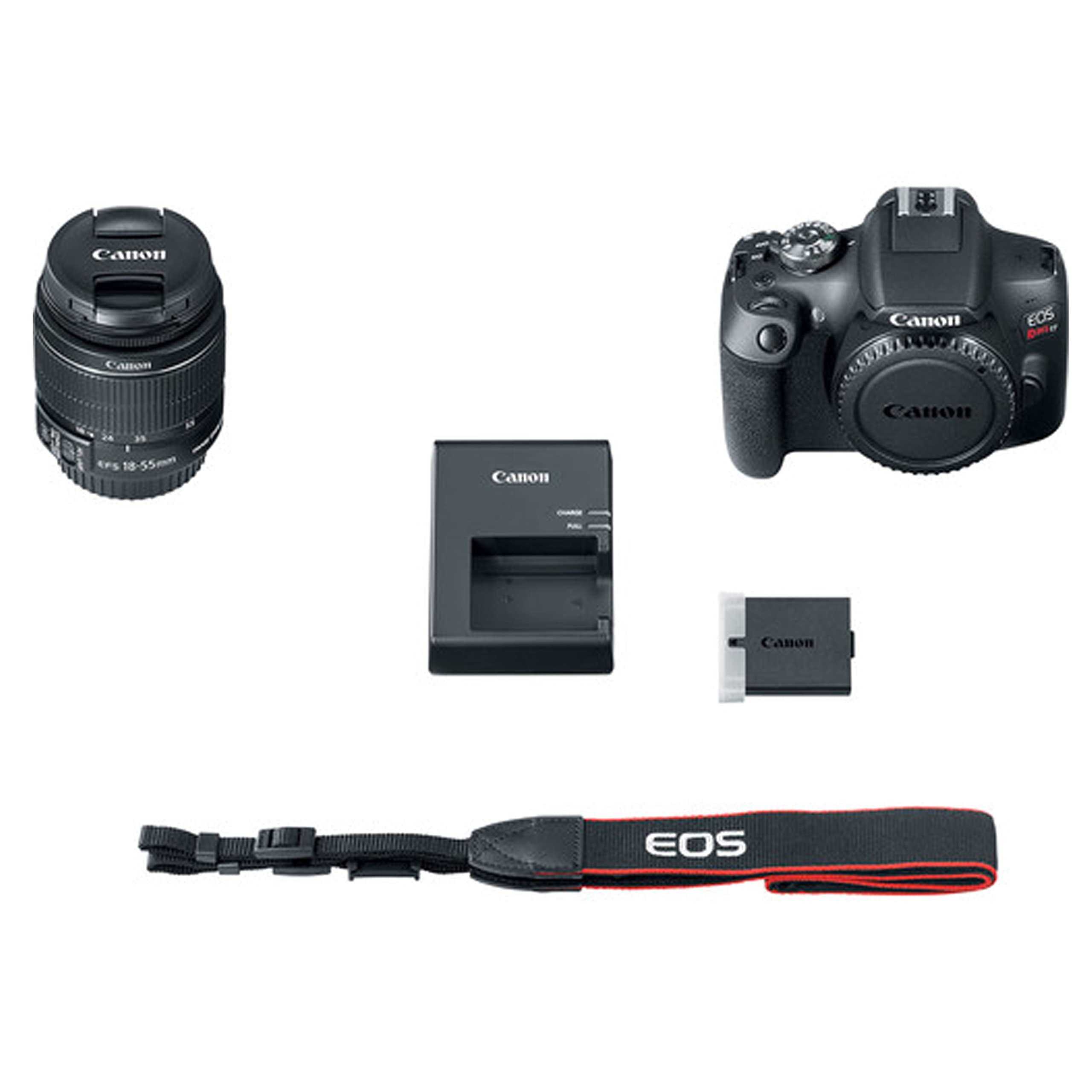 Canon EOS Rebel T7 DSLR Camera w/EF-S 18-55mm F/3.5-5.6 Zoom Lens+ 64GB Memory + Flash + Canon Sling Case + Steady Grip Pod + Tripod + Filters + Software + More (34pc Bundle)