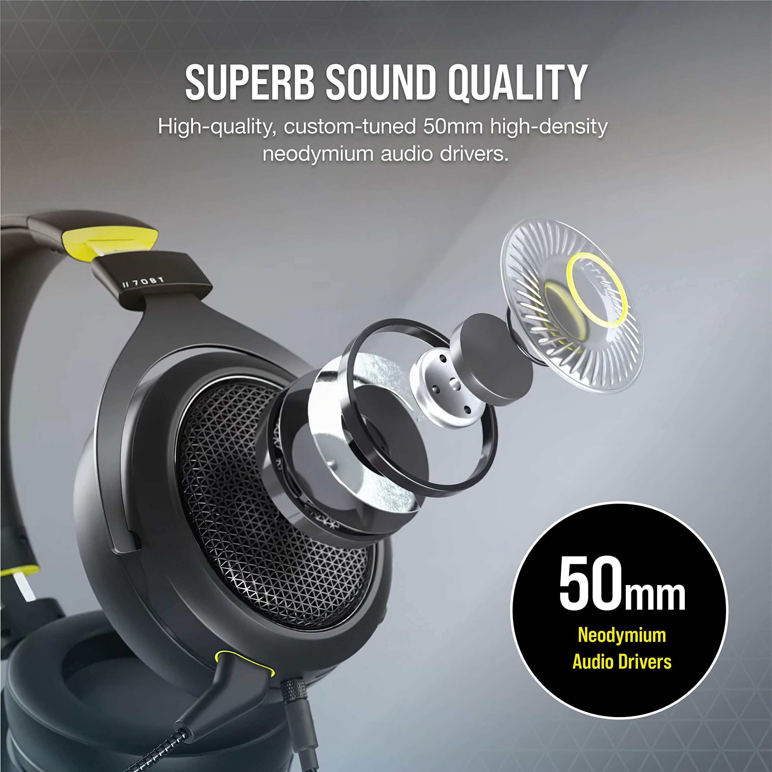 Corsair HS70 Bluetooth - Wired Gaming Headset with Bluetooth - Works with PC, Mac, Xbox Series X, Xbox Series S, Xbox One, PS5, PS4, Nintendo Switch, iOS and Android - Carbon/Black (Renewed)