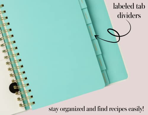 Kate Spade New York Recipe Book with 7 Tabbed Sections and Recipe Card Sleeves, Deco Dot