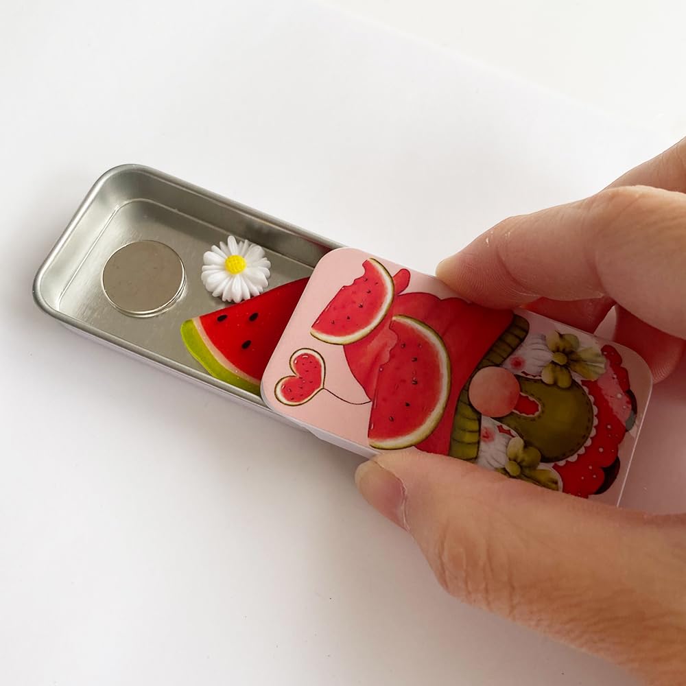 ZDDPDJ Lovely Gnome Magnetic Needle Case Sewing Storage Container and Fruit Needle Minder for Embroidery Cross Stitch Needlework Craft Accessories (Watermelon)