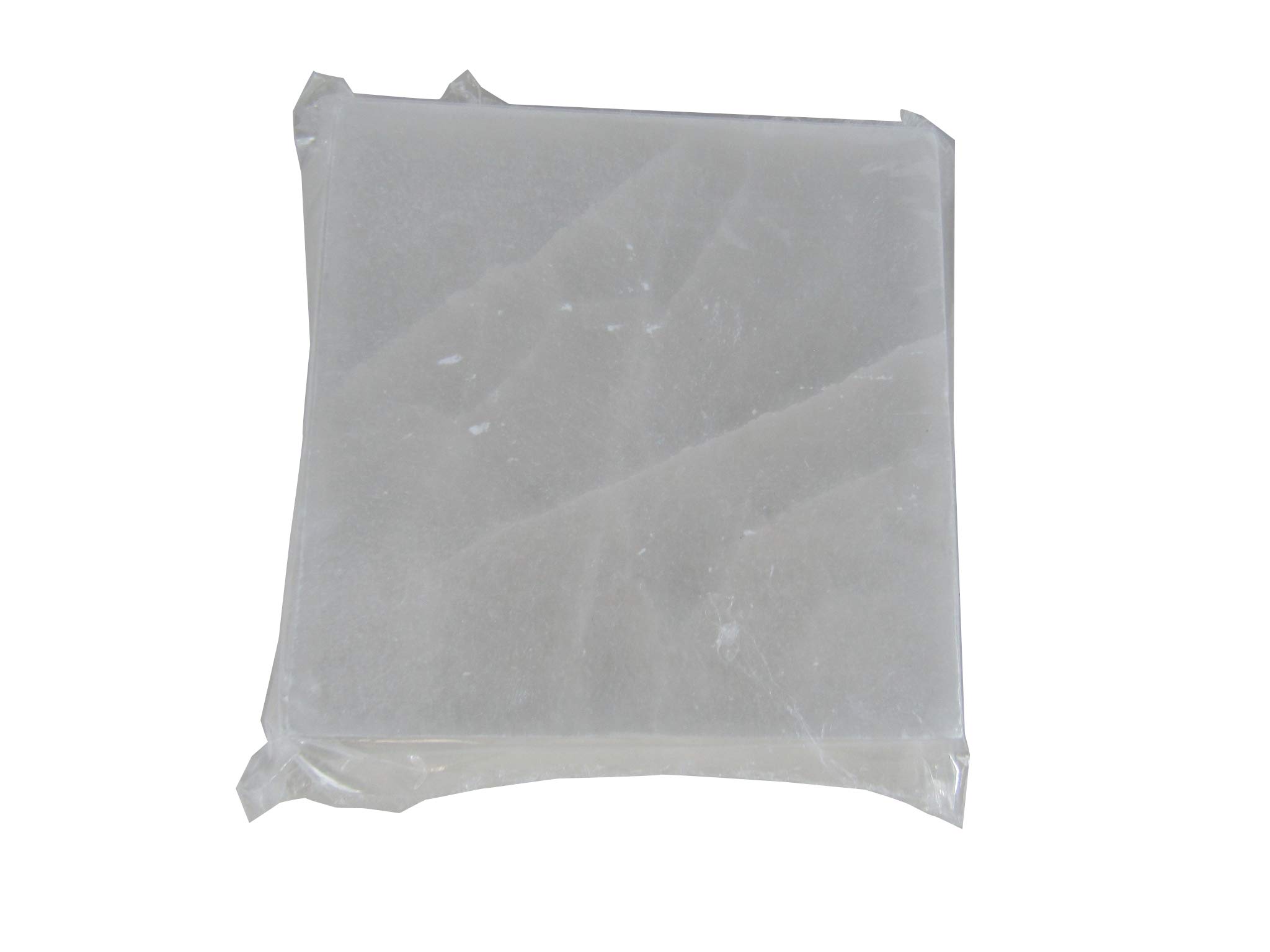 CircuitOffice Flat Polished Selenite Charging Square / Plate / Tile Slab, 3.5-4", Cleanse and Charge Crystals Or Gemstones, for Healing, Metaphysical, Meditation, Wicca, Decoration Or Gift