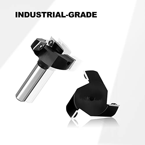 CNC Spoilboard Surfacing Router Bit, 1/2" Shank,3 Wing,2"Cutting Diameter.Adopt Carbide.Professional Woodworking Tools