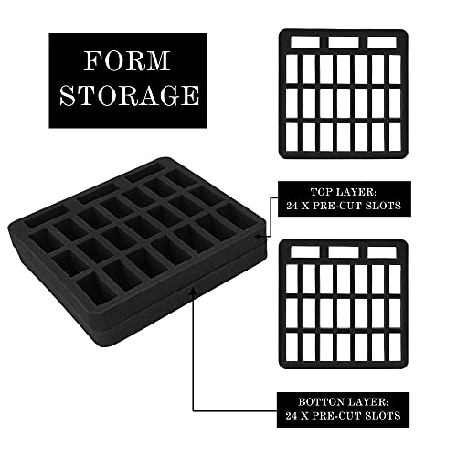 RHCOM Miniature Storage Sturdy Carrying Figure Case with 48 Slot Figurine Minature,Compatible with Warhammer 40k, Dungeons & Dragons and More