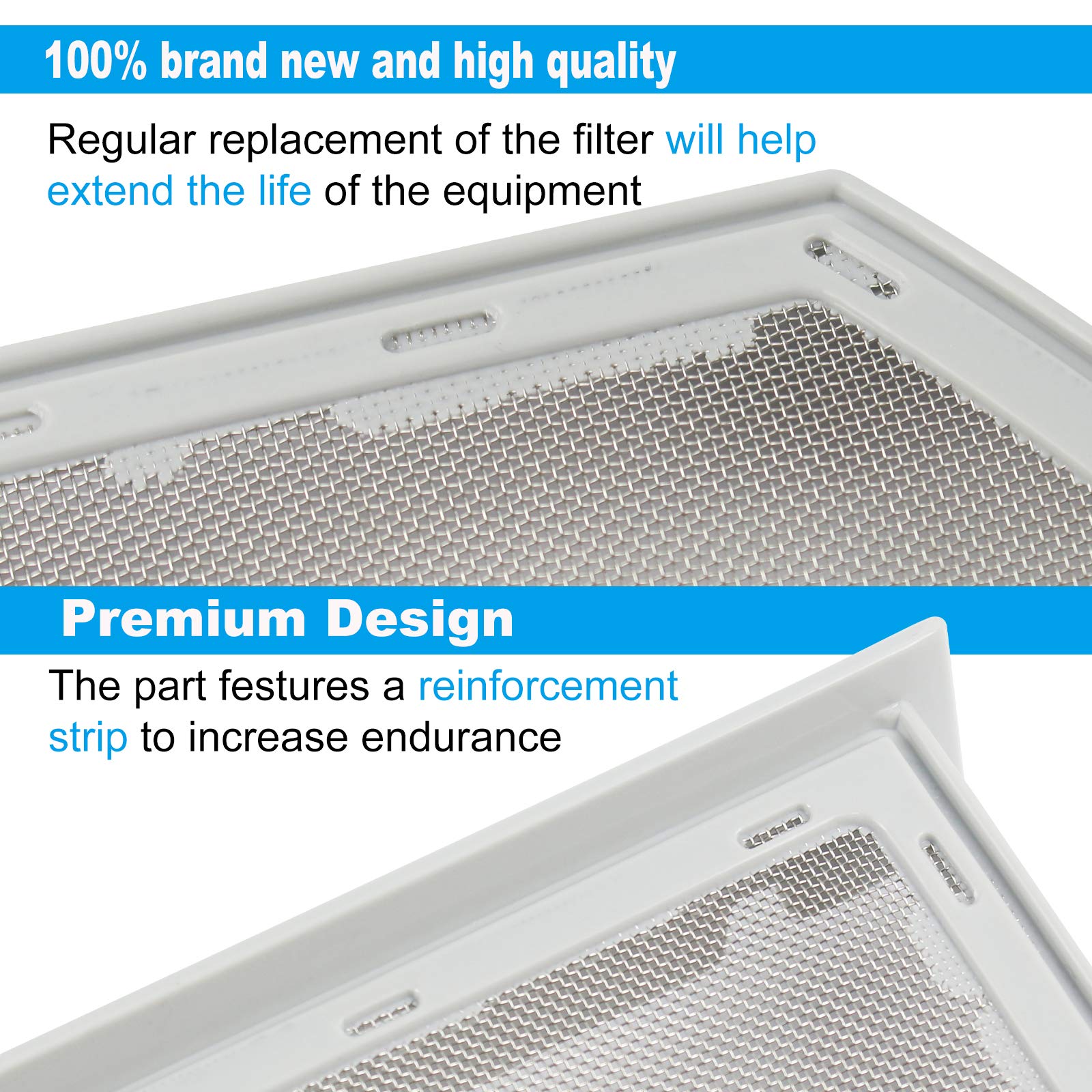 S-Union WE03X23881 Dryer Lint Filter Screen Stainless Steel Compatible With General Electric (GE) Dryer, Replace PS11763056, AP6031713, EAP11763056, Include Clothes Dryer Lint Vent Trap Cleaner Brush