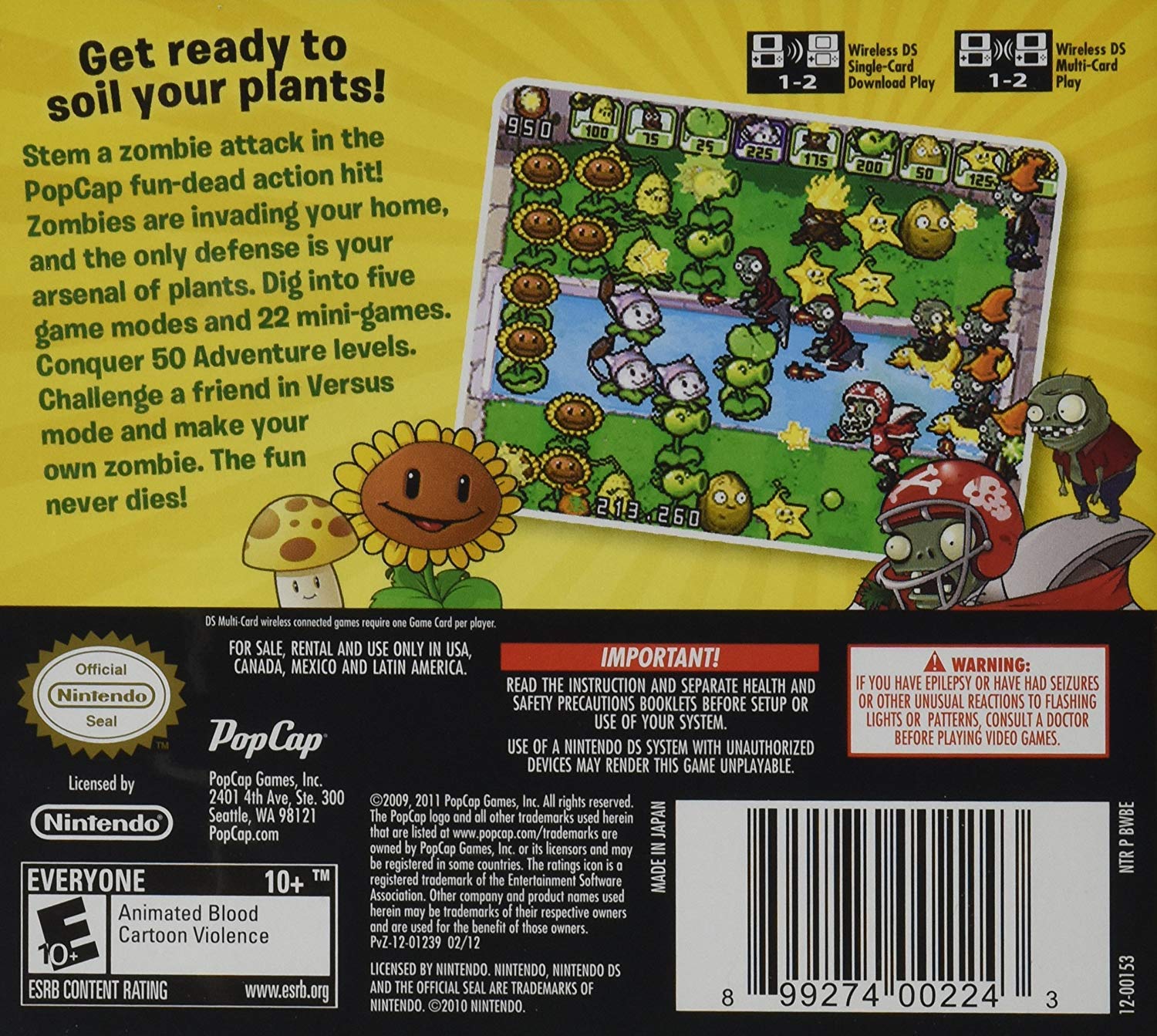 Plants Vs. Zombies - Nintendo DS