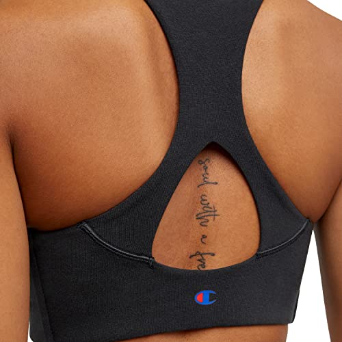 Champion Women's Authentic Sports Bra, Black Wave Script, XX-Large