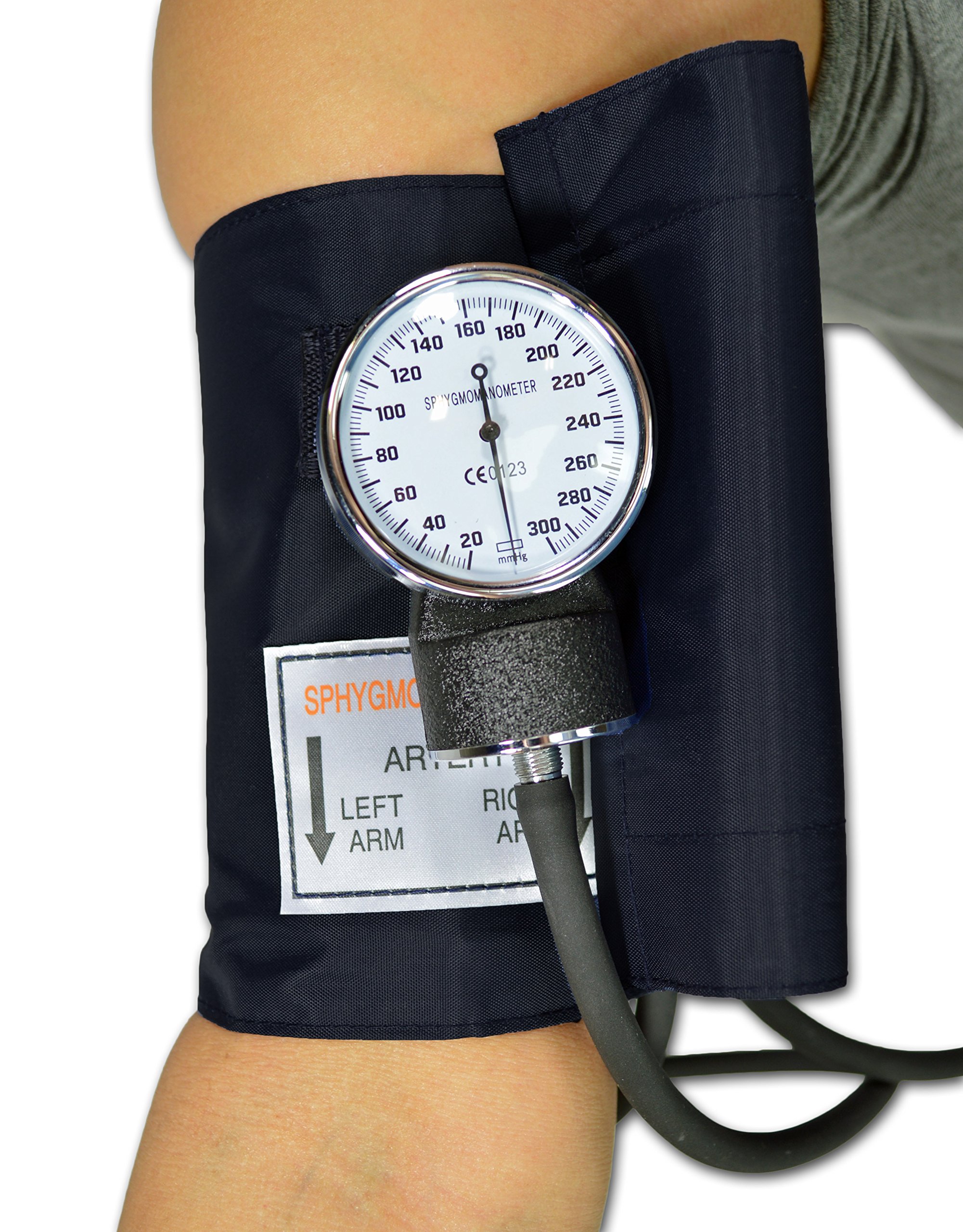 Lightning X Aneroid Sphygmomanometer (BP Cuff) Adult Blood Pressure Monitor with Carrying Case - Black