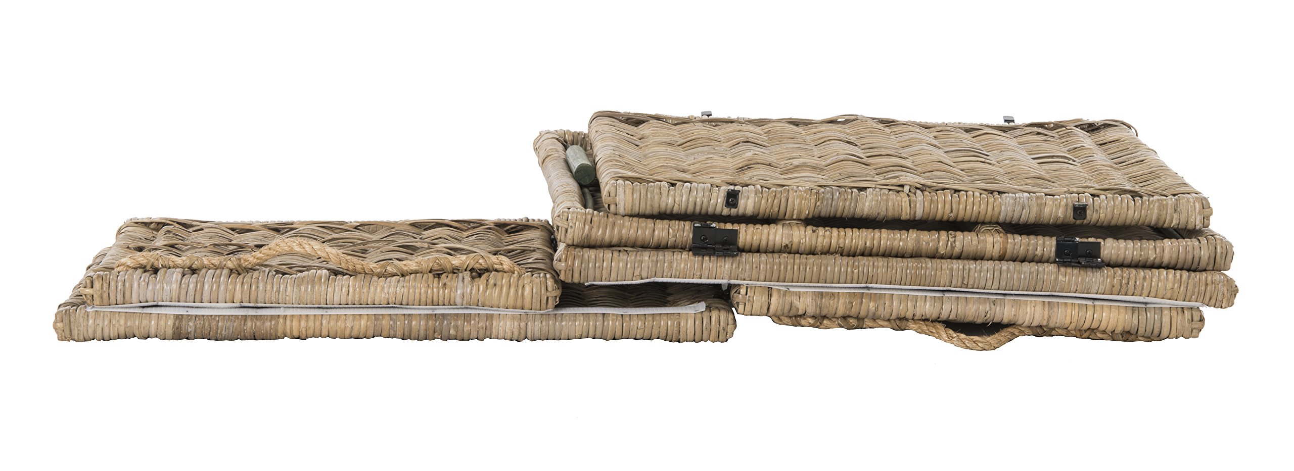 happimess HPM9001C Caden 30" Wicker Storage Trunk, Collapsible for flat storage, Rattan-Kubusoft Gray, Coastal for Office, Dorm Room-LivingRoom, Bedroom, Dining Room, Natural