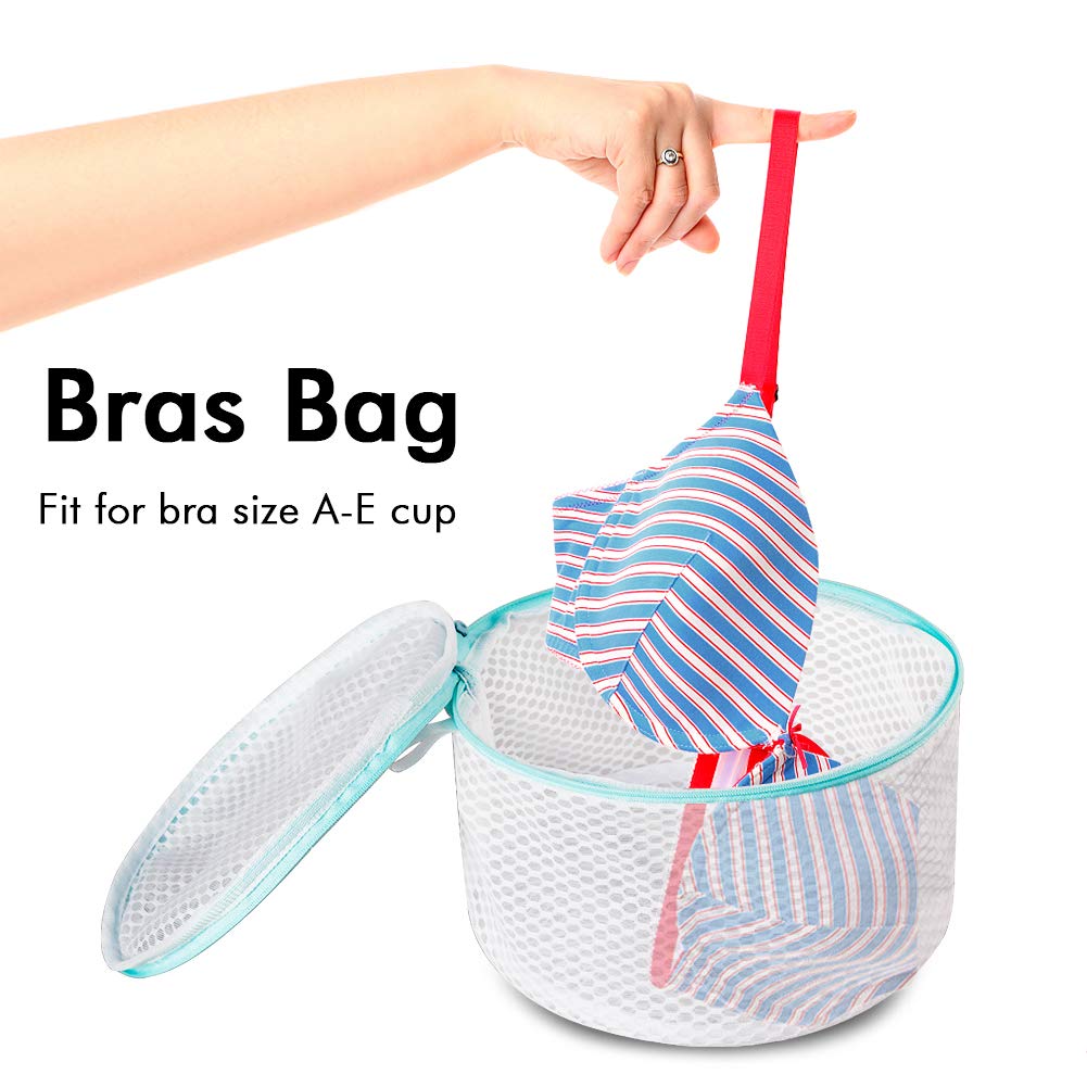 Plusmart Large Mesh Lingerie Bags for Laundry, Bra Washing Bag for Washing Machine/Washer, D to E Cup,3 Pack White