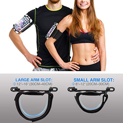 Cell Phone Running Armband Holder for iPhone,Galaxy,Google Pixel,LG.All 4~7 Inchs Smart Phones,360 Rotatable, Workout Universal Adjustable Arm Band, Strap/Pocket for Men Jogging Gym Riding