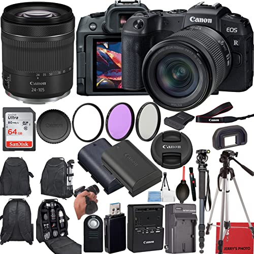 Canon EOS RP Mirrorless Camera with RF 24-105mm f/4-7.1 is STM Lens and 20 Essential Accessories for Content Creators