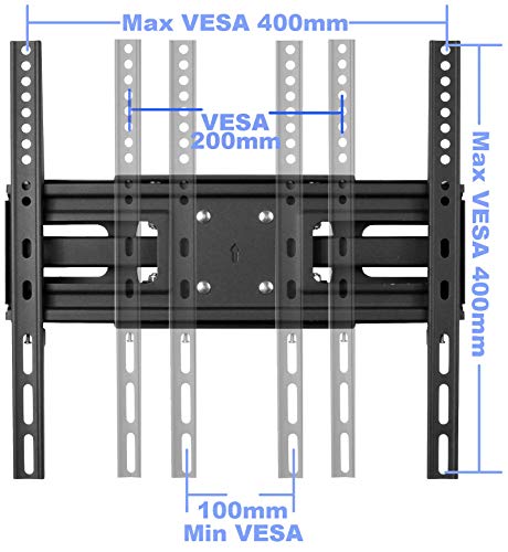 VideoSecu MW340B2 TV Wall Mount Bracket for Most 32-65 Inch LED, LCD, OLED, UHD Plasma Flat Screen TV, with Full Motion Tilt Swivel Articulating Dual Arms 14" Extend,400x400mm,100 LBS WR9
