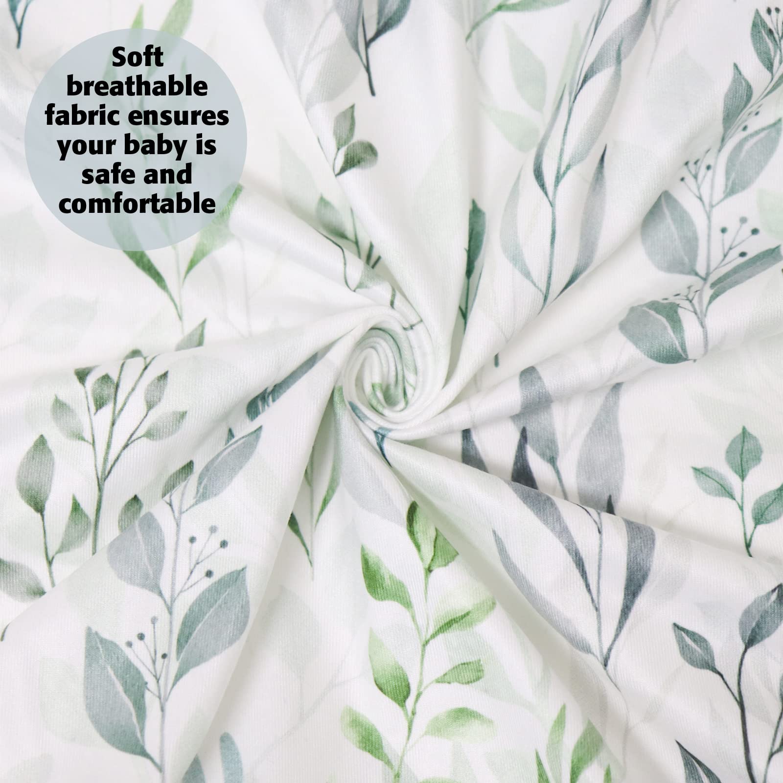 Changing Pad Cover, Baby Blanket, Crib Sheet, Green Leaf