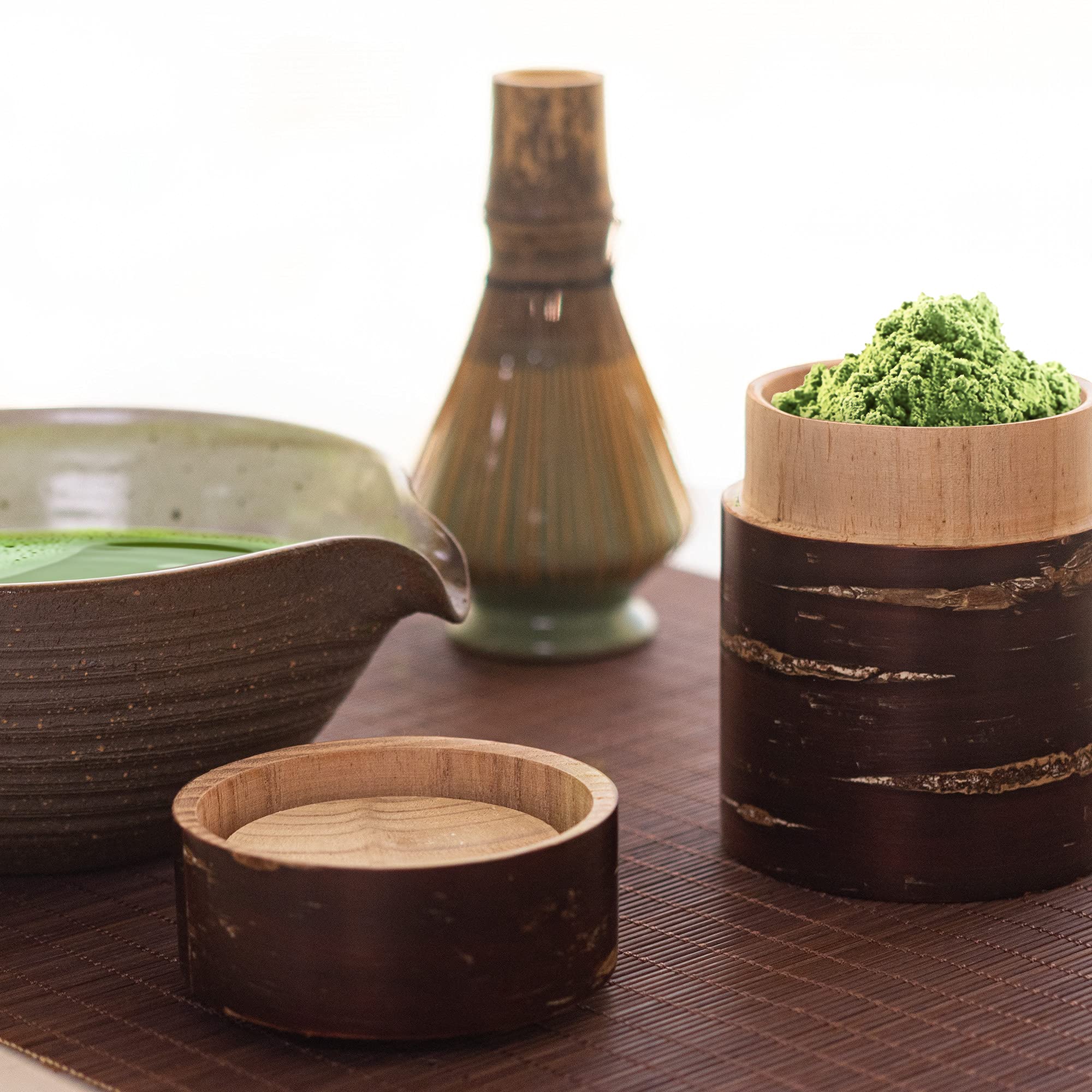 Brightea Handcraft Handy Matcha Green Tea Container and Tea Spoon Set, Great for Traveling