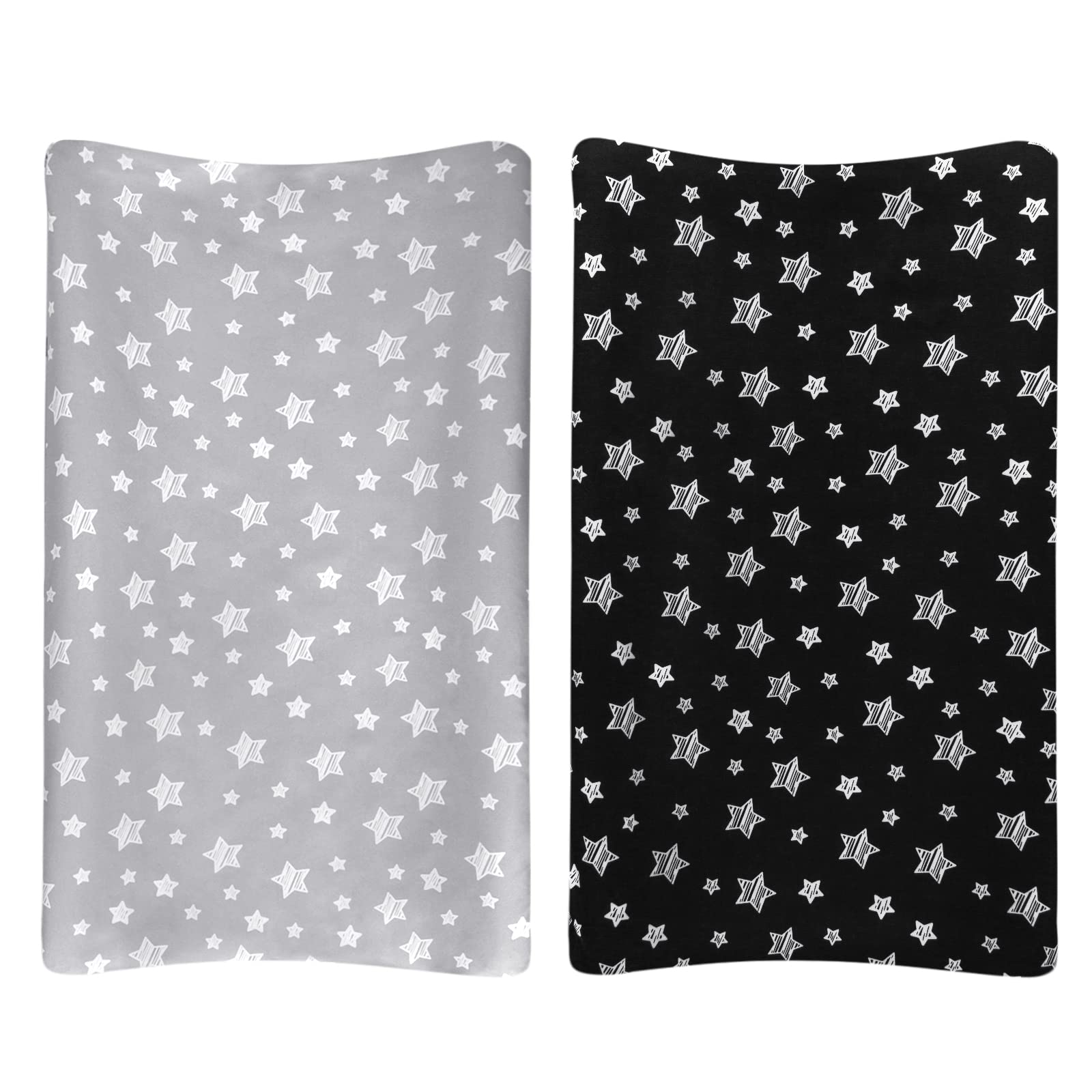 Changing Pad Cover for Boys Girls 2 Pack, Lovely Print Soft Unisex Diaper Change Table Sheets, Fit 32"x16" Contoured Pad, Comfy Cozy 2-Pack Cradle Sheets, Bunny & Dinosaur