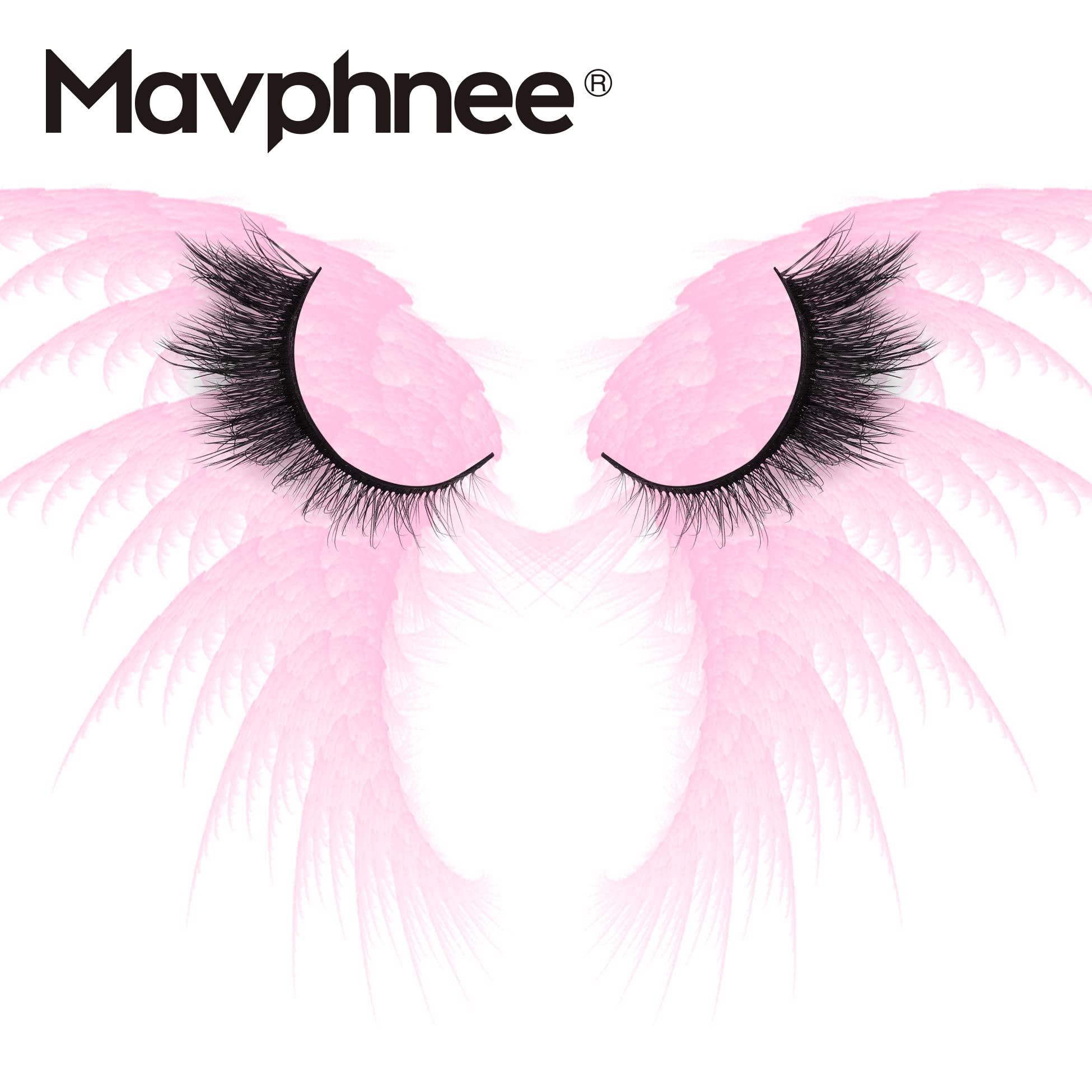 Fox Eye Lashes Natural Looking Wispy Eyelashes D Curl Fluffy Faux Mink Lashes Multi-layers Volume False Lashes 7 Pairs Pack by Mavphnee