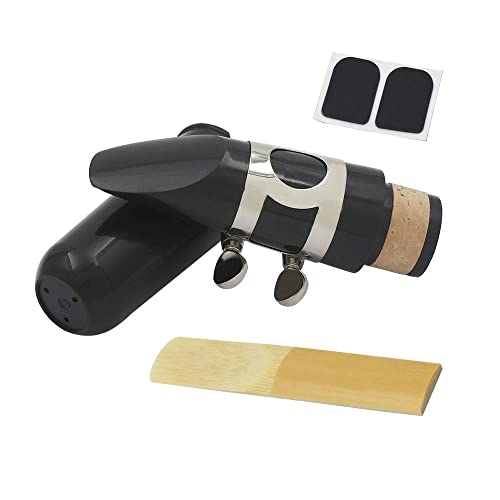 Clarinet Mouthpiece Kit, Includes Ligature+Clarinet Mouthpiece Cushions+Clarinet Reed 2.5+Black Clarinet Mouthpiece Plastic Cap