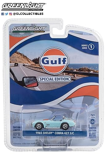 Greenlight 41135-A Gulf Oil Special Edition Series 1-1965 Shelby Cobra 427 S/C 1/64 Scale