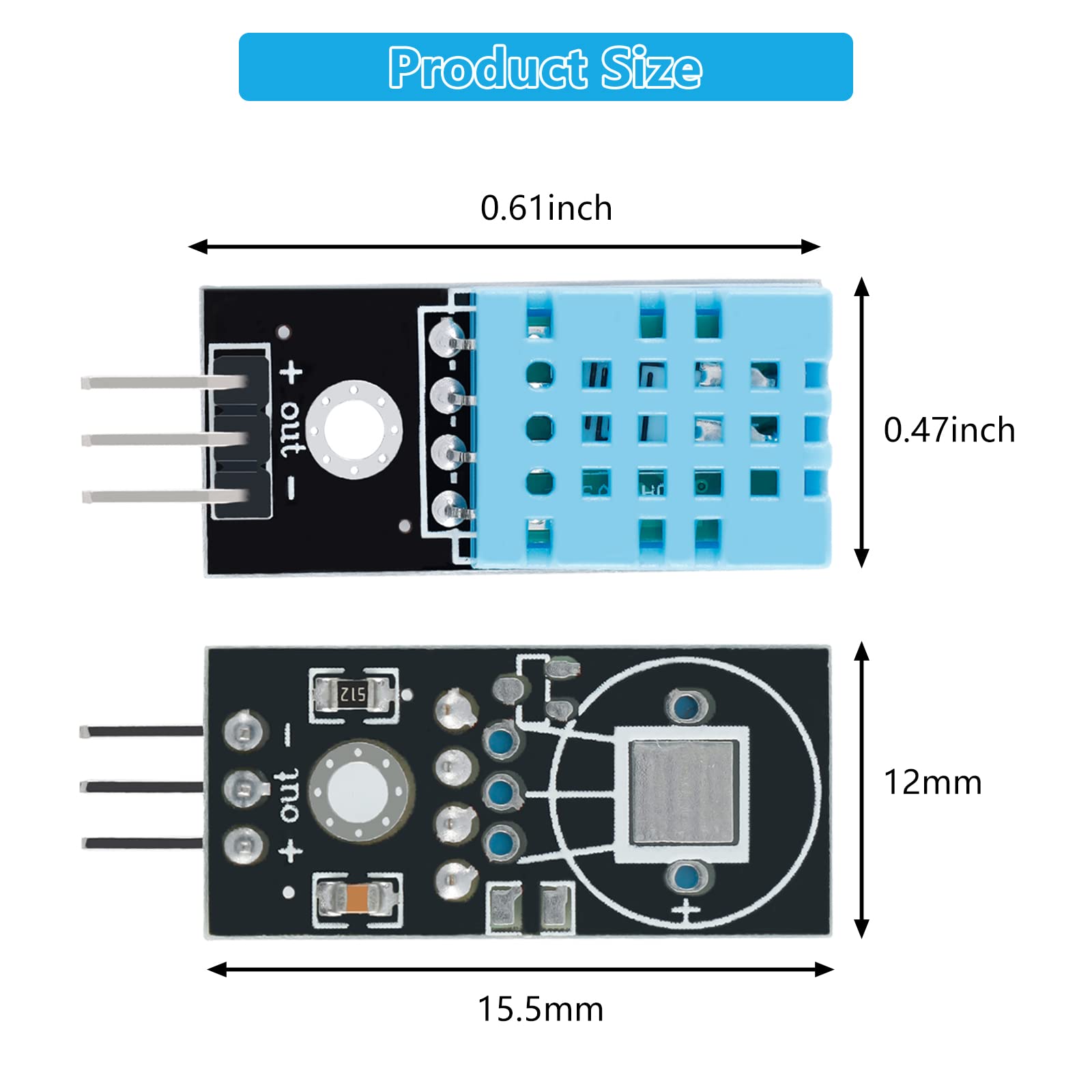 EC Buying 000 DHT11 Temperature and Humidity Sensor Module, Digital Temperature and Humidity Sensor Switch Module/Temperature Measurement Sensor Module/Detection Environment (5PCS)