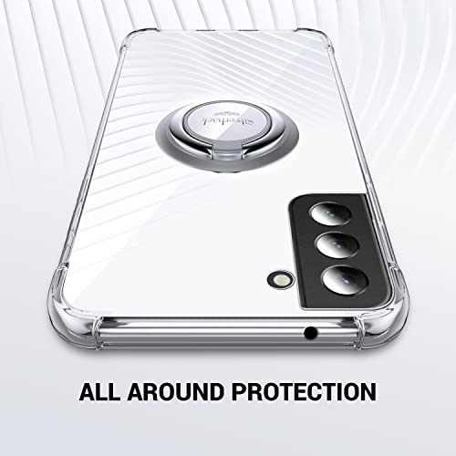 Silverback for Samsung Galaxy S22 Plus Case Clear with Ring Kickstand, Protective Soft TPU Shock -Absorbing Bumper Shockproof Phone Case for Galaxy S22 Plus -Clear