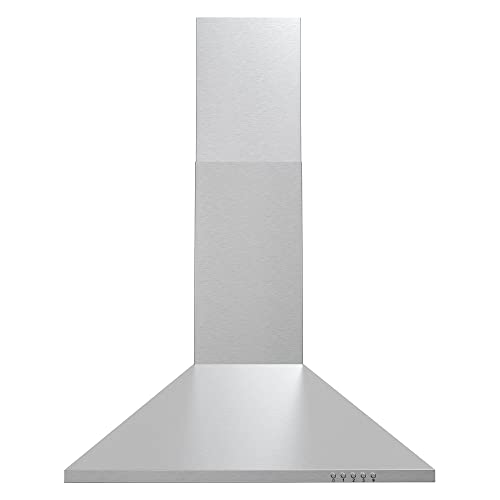 COSMO COS-6324EWH Wall Mount Range Hood, Chimney-Style Over Stove Vent, 3 Speed Fan, Permanent Filters, LED Lights in Stainless Steel (24 inch)