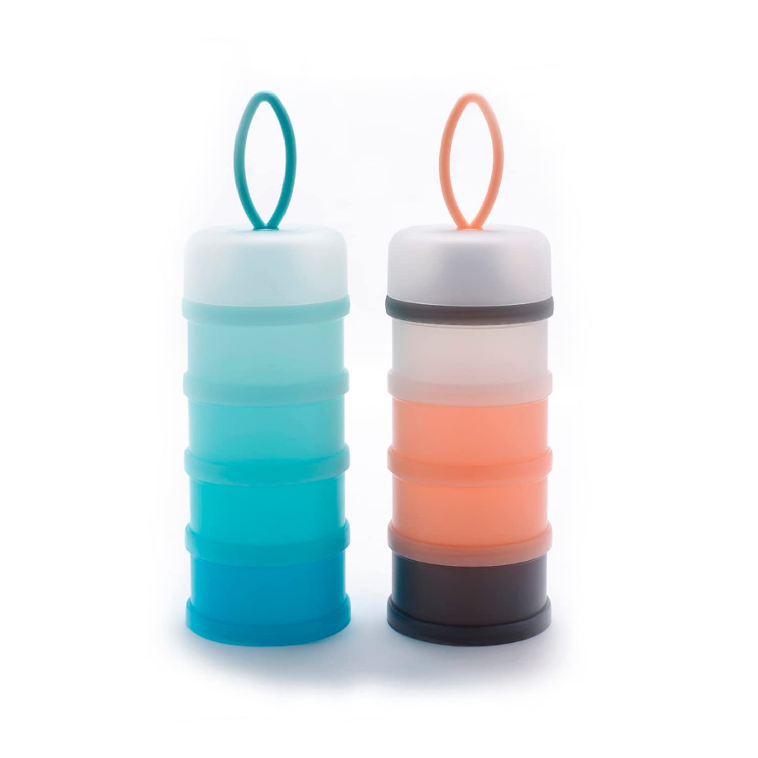 Ultra Diet Portion Control Container Set, Stackable and Detachable, Leak-Proof, Ideal for Weight Control or Storing Food, Snacks or Protein Powders, Bariatric Friendly, 6 Pieces Total (Blue-Teal)