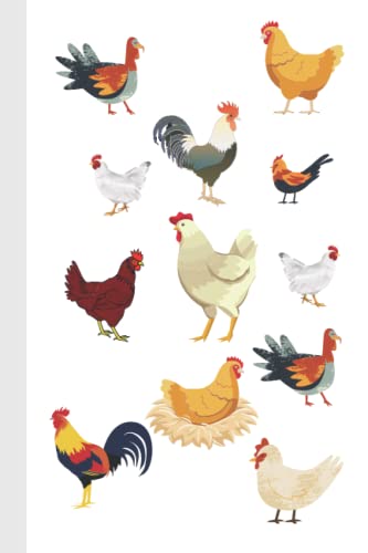 Chickens: 120 Page Black Lined Notebook