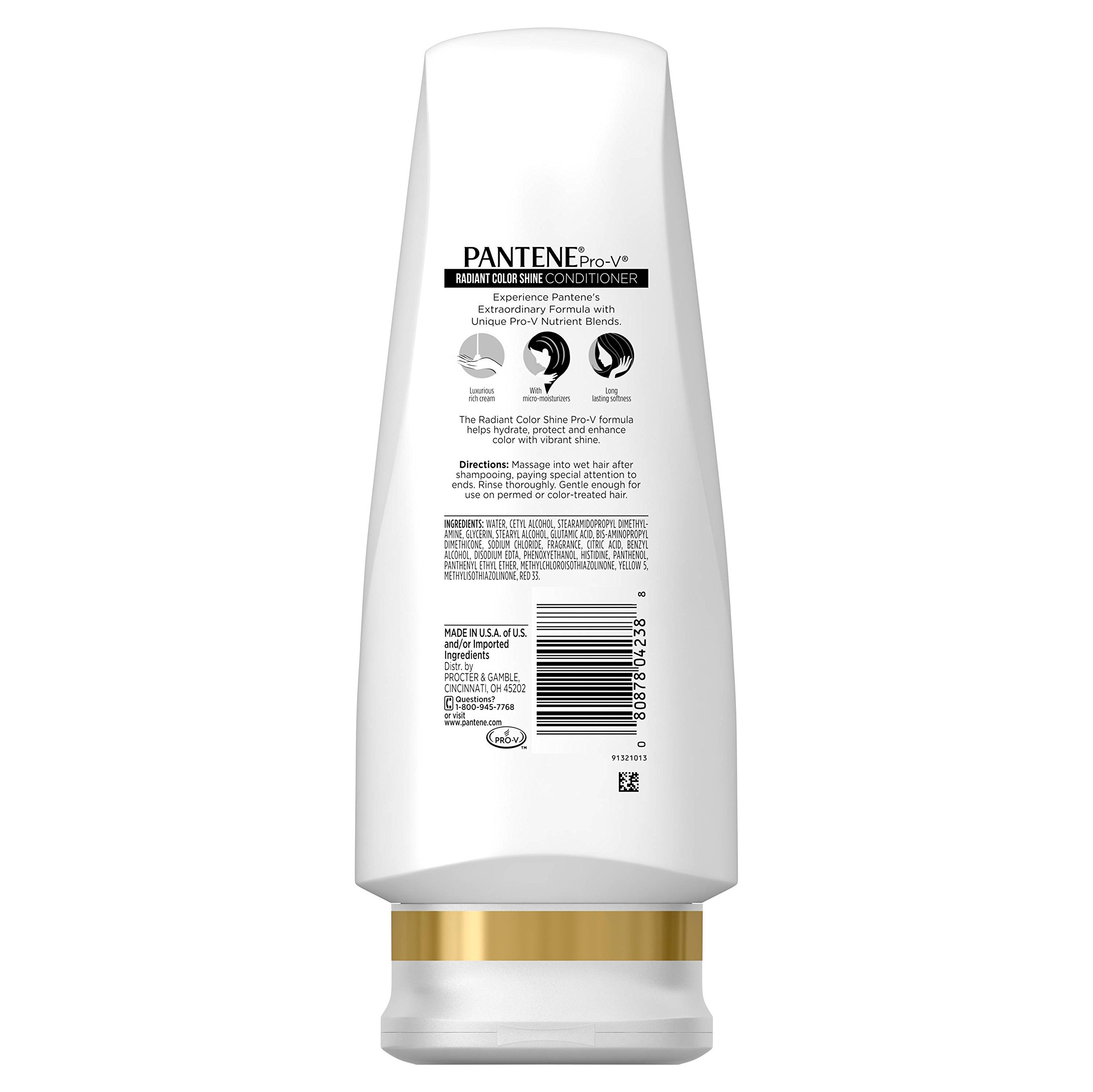 Pantene Pro-V Radiant Color Shine Shampoo (12.6 oz) and Conditioner (12 oz) Set (Packaging May Vary)