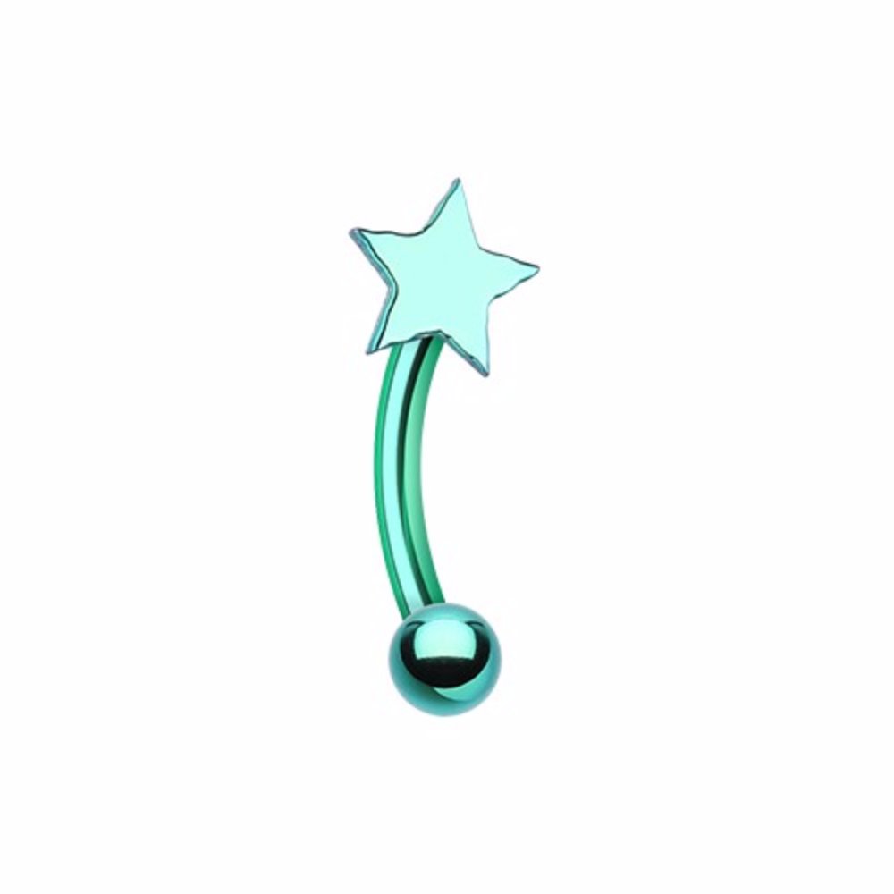 Colorline PVD Star Curved Barbell WildKlass Eyebrow Ring