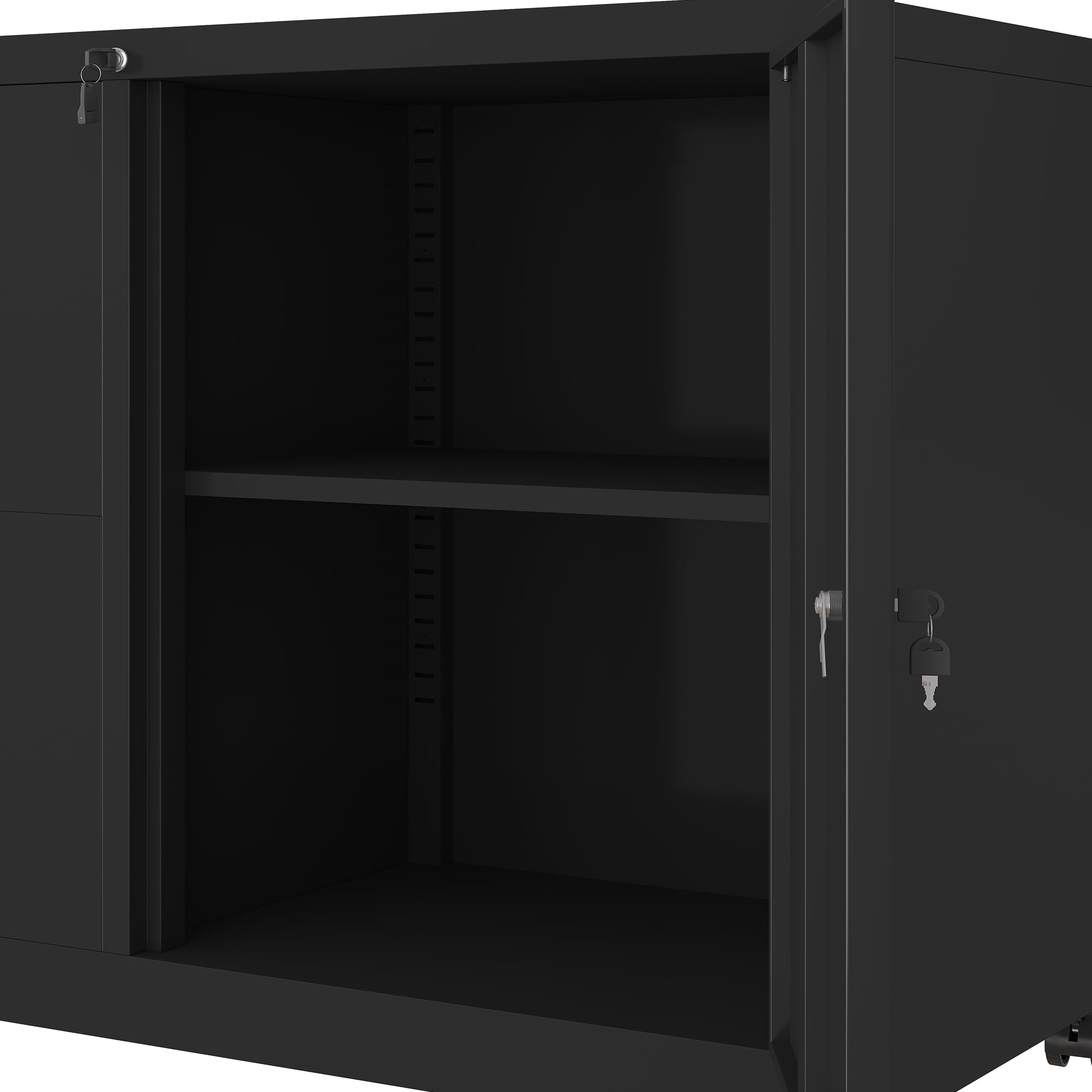 CENOVE Metal Storage Cabinet - Lockable Garage Cabinet with 4 Adjustable Shelves | Garage Storage Cabinet for Office, Warehouse, School, Gym, Basement Black 71INCH