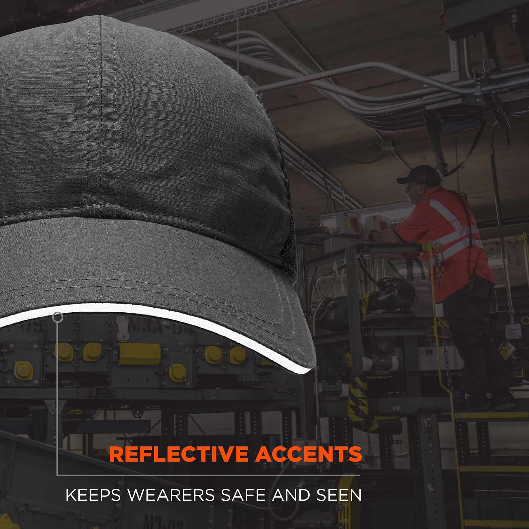 Ergodyne Skullerz 8946 Standard Baseball Cap with Bump Cap Insert, Black