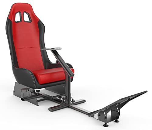 cirearoa Racing Wheel Stand with seat Gaming Chair Driving Cockpit for All Logitech G923 | G29 | G920 | Thrustmaster | Fanatec Wheels | Xbox One, PS4, PC Platforms (Black/Red)