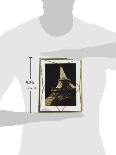 Umbra Prisma Picture Frame, 8x10 Photo Display for Desk or Wall, Brass
