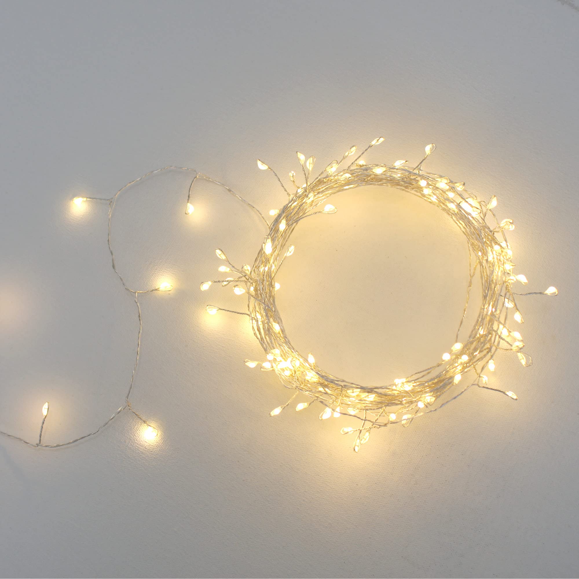 Cluster Lights Fairy Lights Battery Operated & USB Powered 10Ft 100 LED Mini String Lights Copper Wire Indoor Twinkle Firecracker Light Warm White Starry Decoration for Bedroom Wedding Christmas Party
