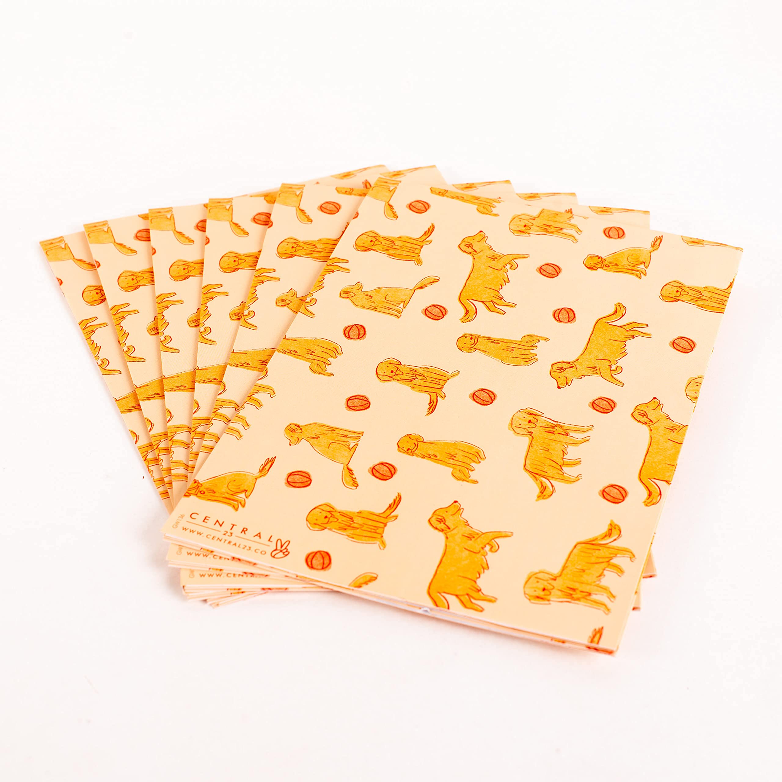 CENTRAL 23 - Birthday Wrapping Paper - 6 Gift Wrap Sheets - Golden Retriever Dogs - Yellow Wrapping Paper for Kids Men Women - Recyclable