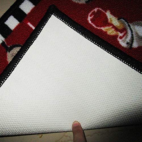 farawamu Fat Chef Kitchen Rugs and Mats, Washable Non Slip Latex Backing Red Kitchen Rugs Door Mats, Funny Chef Decorations for the Kitchen Red