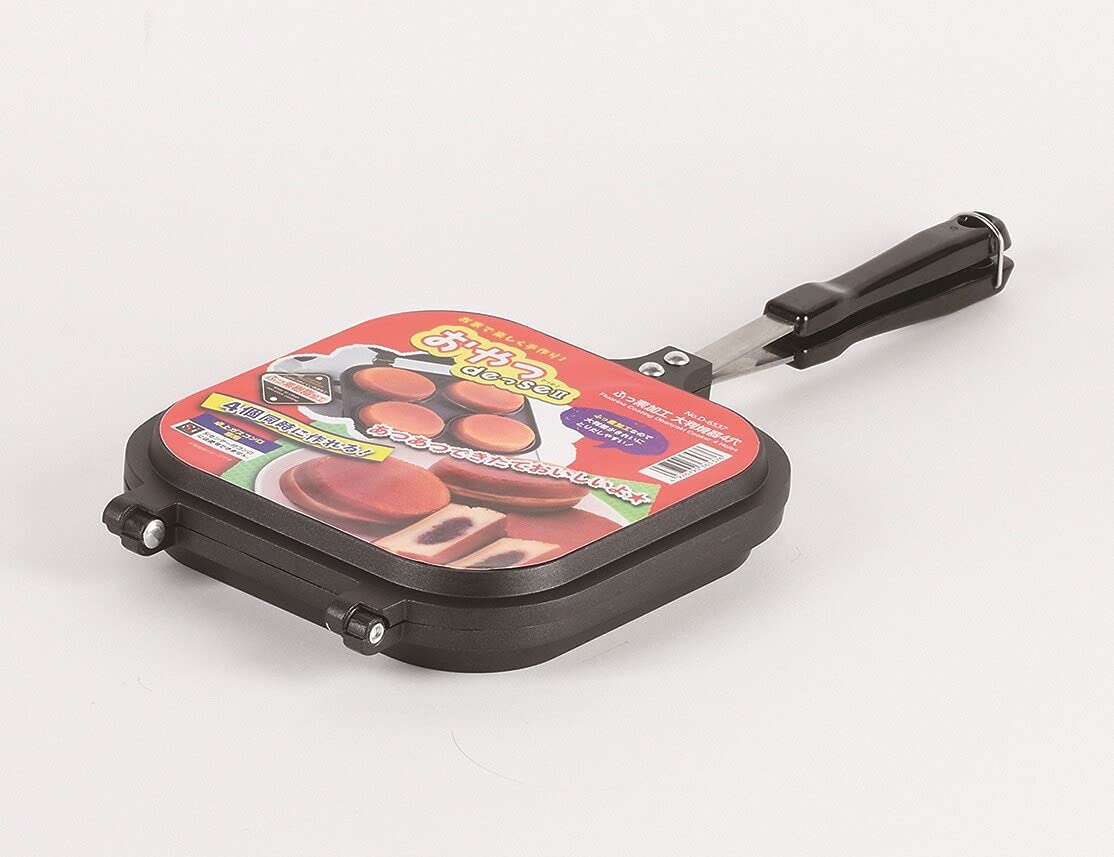 JapanBargain 4742, Japanese Obanyaki Pan Stuffed Pancake Toaster Large 3 inch Pancake Maker Nonstick Aluminum Pan, Four Molds