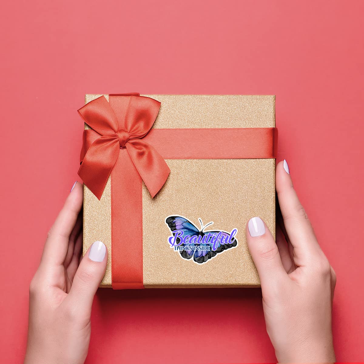 Funny Beautiful Things Inside Butterfly Small Business Stickers, Mail Stickers, Thank You Stickers, Packaging Stickers, Mail Envelopes Shipping Stickers for Small Business,500 PCS