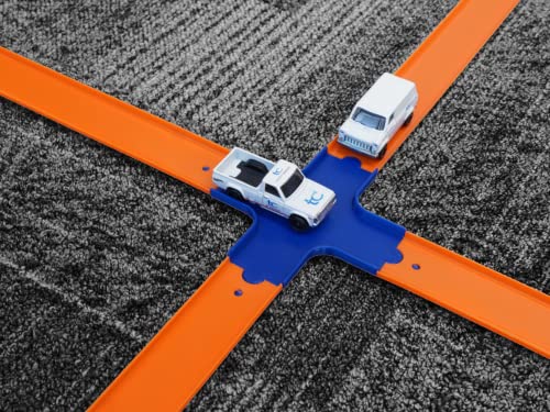 Hot Wheels Compatible Track Add-On Pack - Eco-Friendly PLA Plastic, Versatile Track Layout Pieces (Blue)