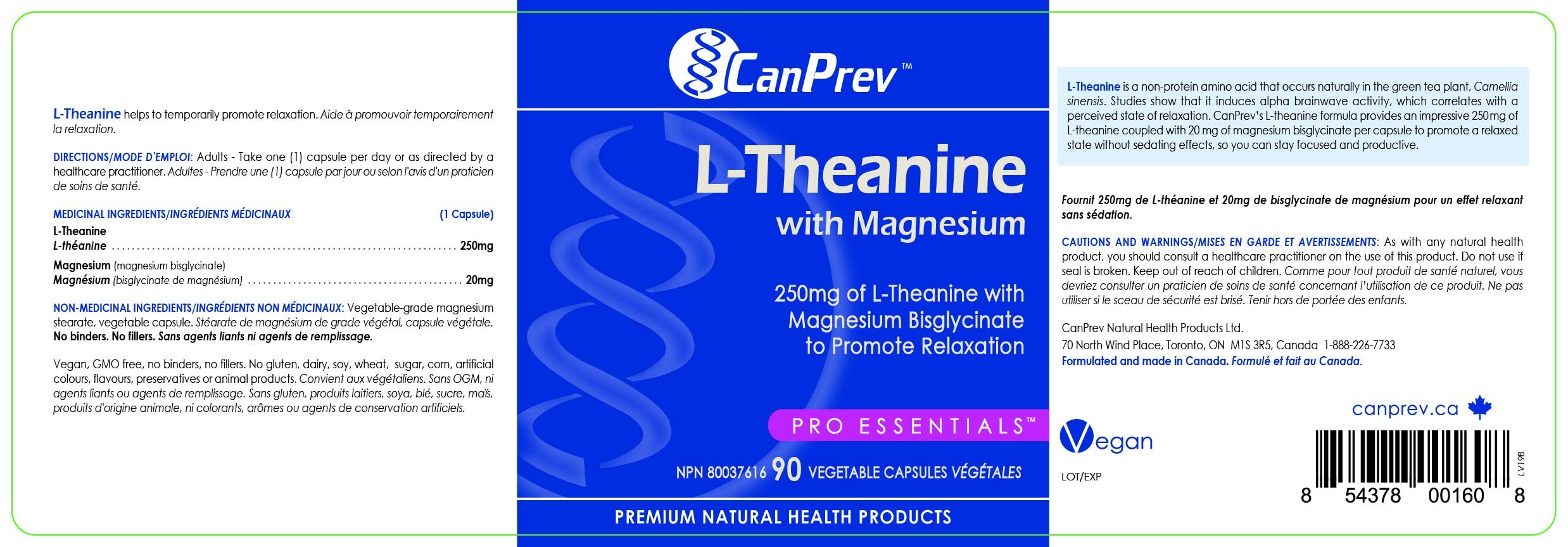 CanPrev L-Theanine Vegi Capsules, 90 Count