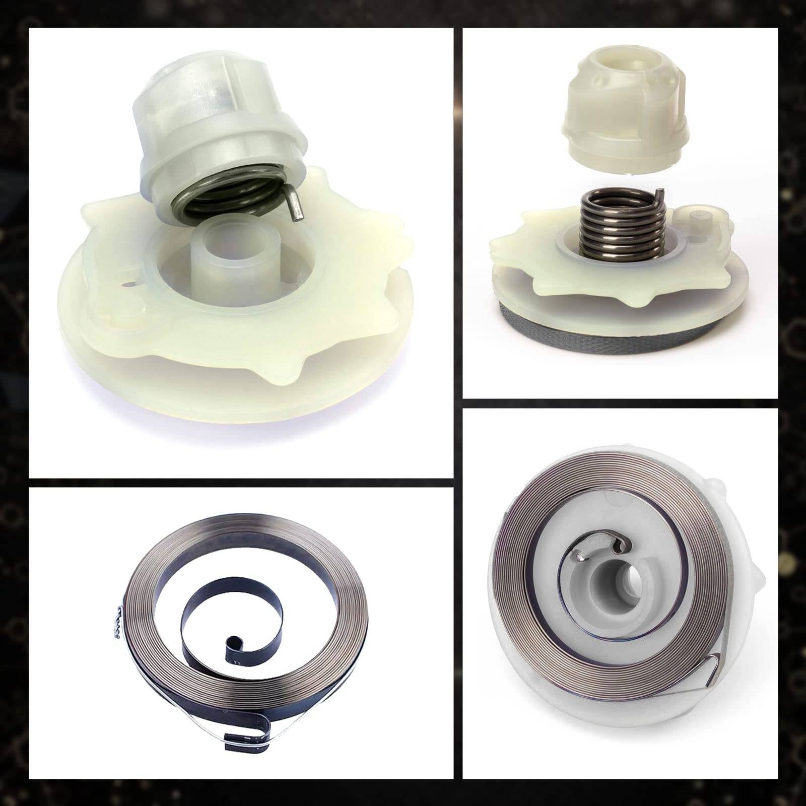CDIYTOOL Chainsaw Recoil Starter Pulley Spring Kit for Po-Ulan PP4218 PP4620AV PPB4018 SM4218AV Chain Saw 530071966 with Recoil Spring W/Hub, Starter Rope, Bolt w/Washer Replacement Parts