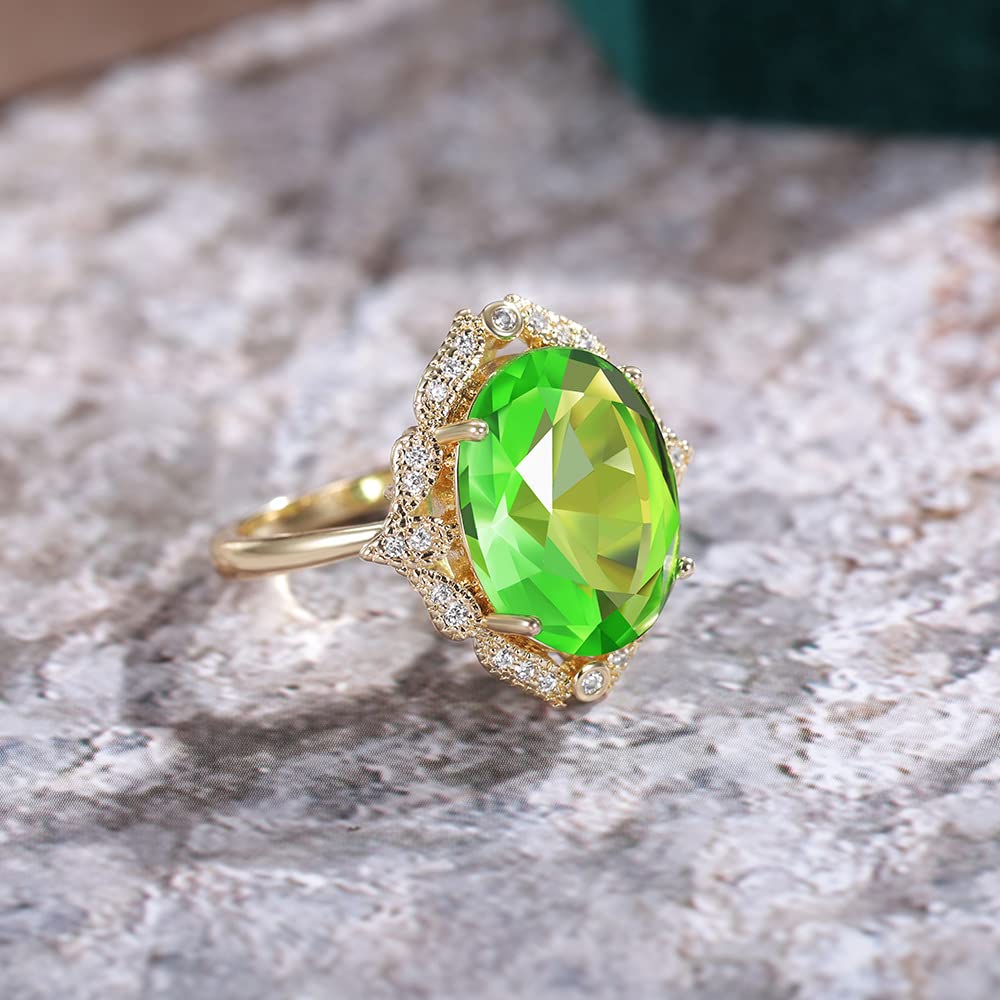 CZCLMLT 925 sterling silver creative green ladies wedding ring shiny diamond emerald ring cubic zirconia ring zircon diamond ring ladies eternal engagement wedding ring 596 (9)