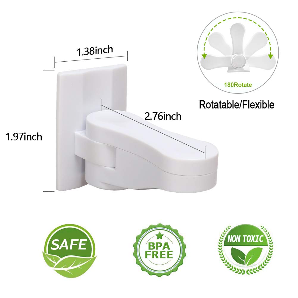 Door Lever Child Lock, Baby Proofing Handle Locks Deter Kids Pets from Opening Handle Doors & Getting Locked in Rooms, Tool-Free Install Easiest Use (White-3pack)