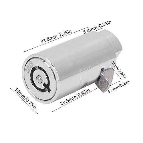 Vending Machine Lock Cylinder, Zinc Alloy Chrome Color Single Opening Key Vending Machine Lock Cylinder for Automatic Selling Machines Industrial Tank Safe Box